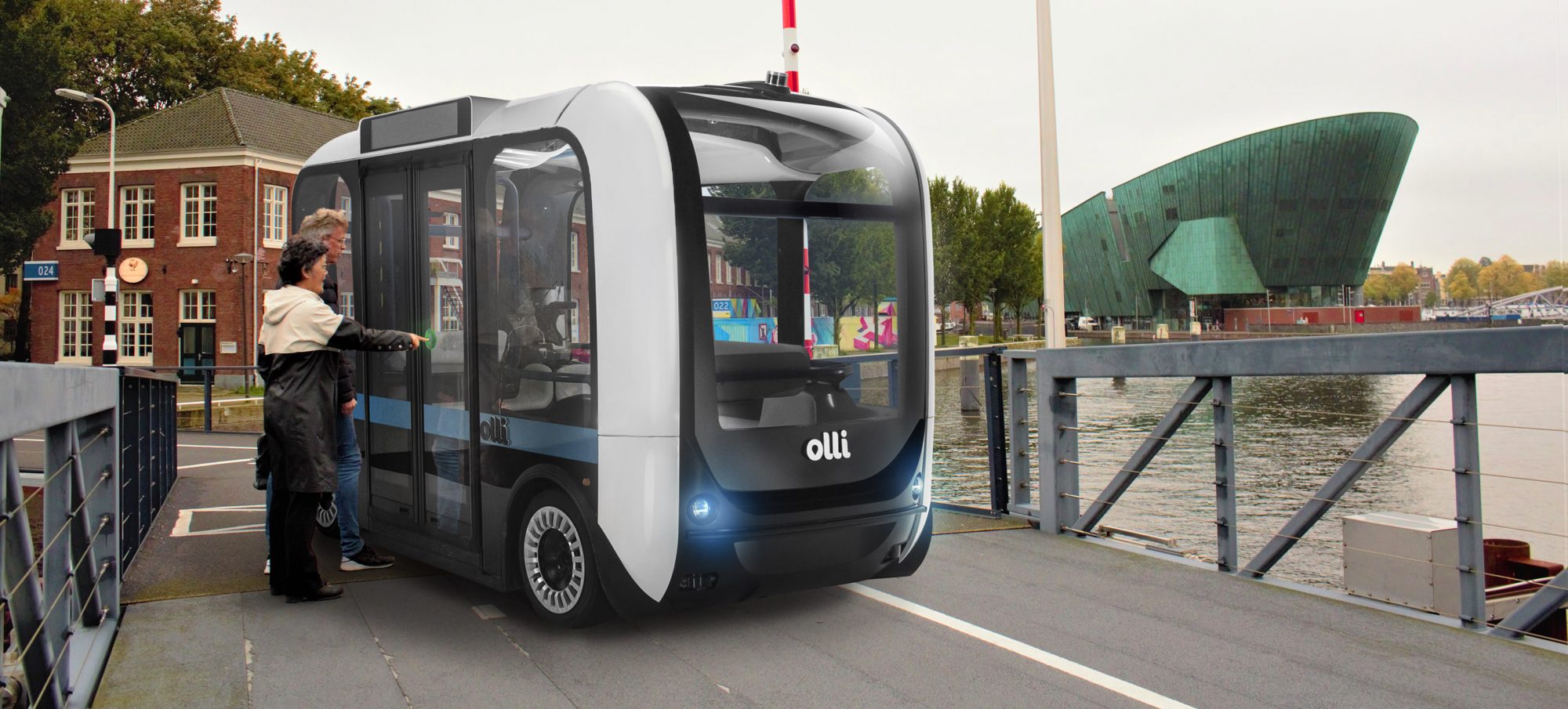 The self-driving minibus Olli | Marineterrein Amsterdam